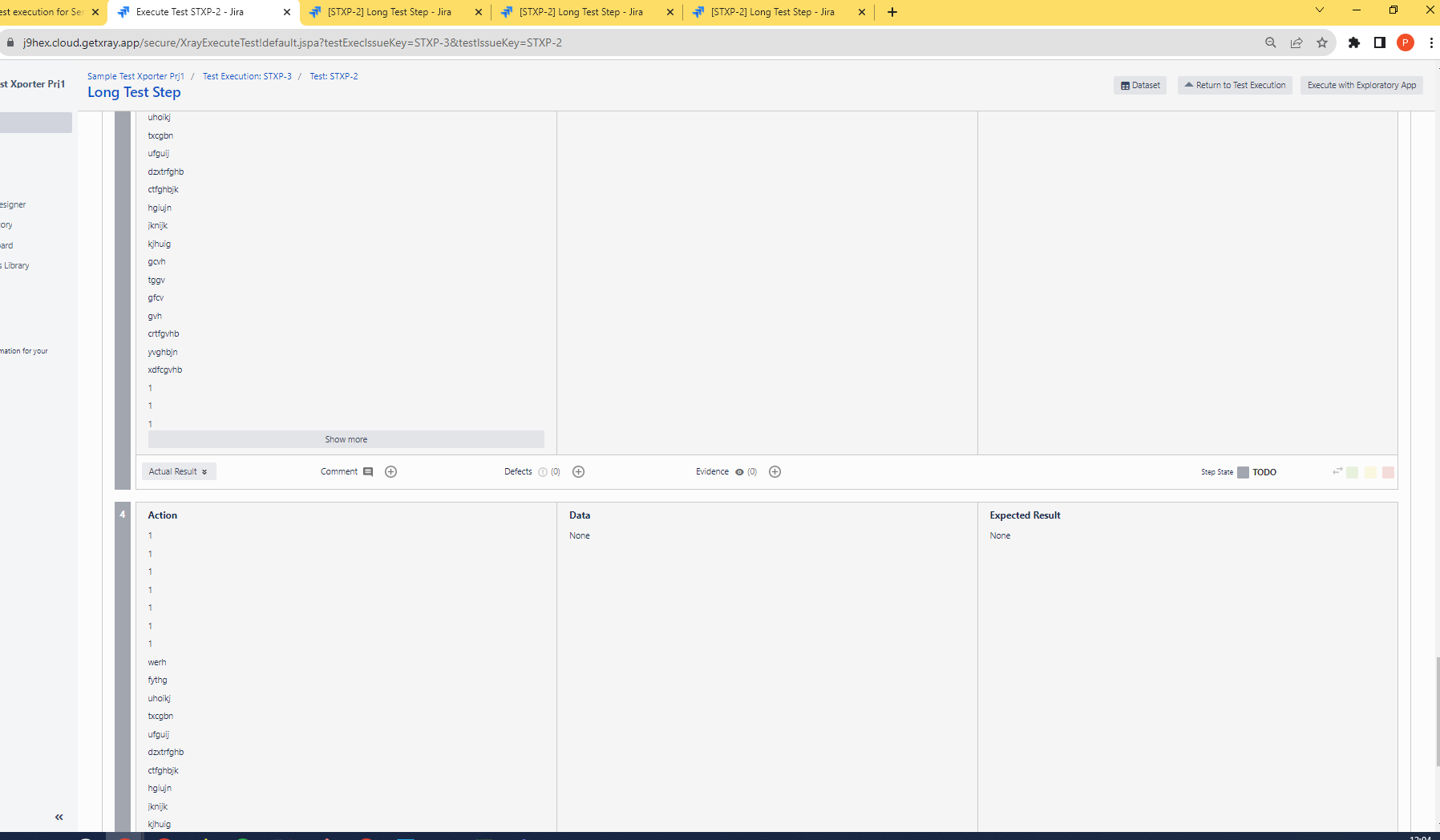 Xray 8924 The Show More Button For The Test Steps In The Execution Details Page Is Not Working